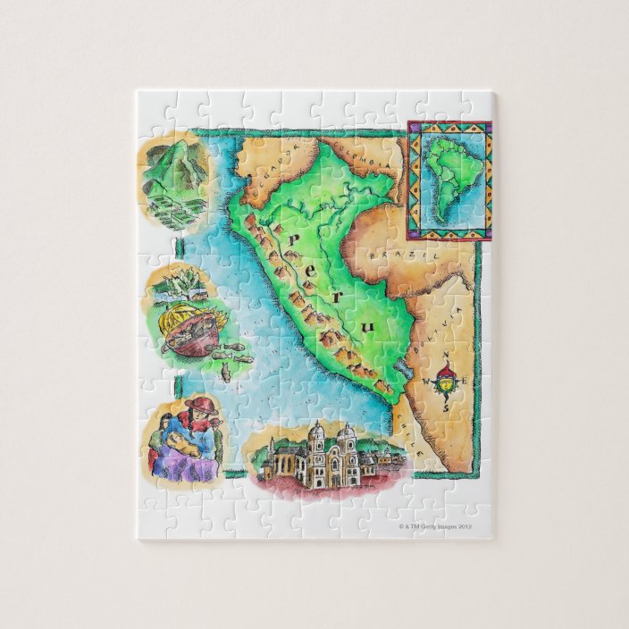 Map of Peru Jigsaw Puzzle | Zazzle.com