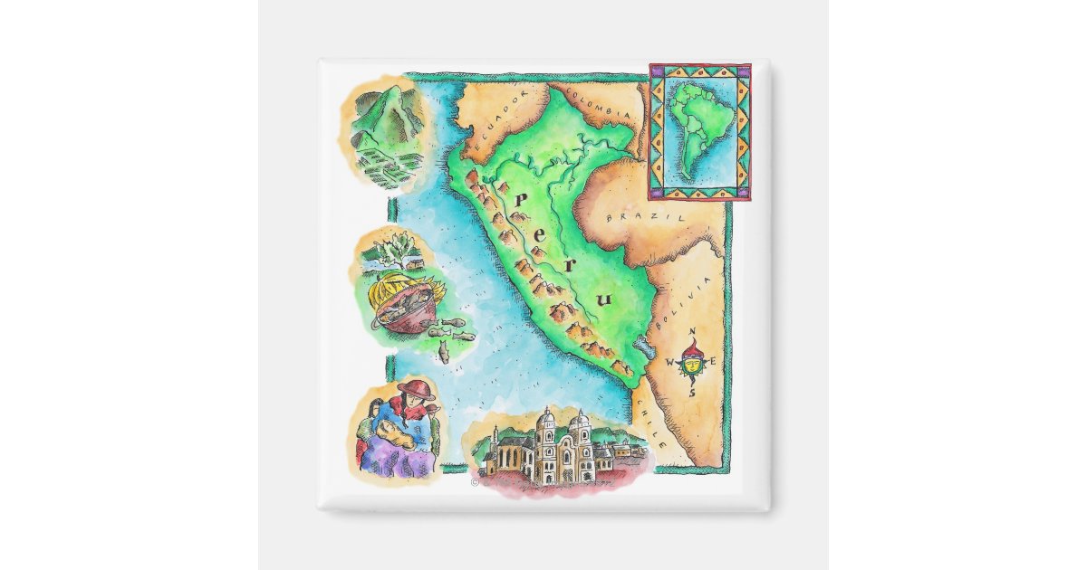 Map of Peru Magnet | Zazzle