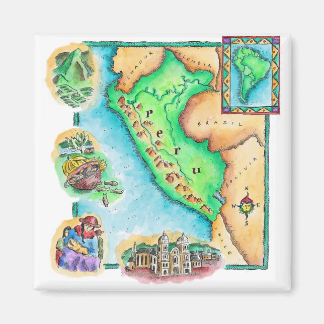 Map of Peru Magnet | Zazzle