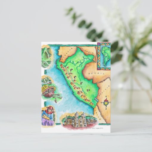 Map of Peru Postcard | Zazzle