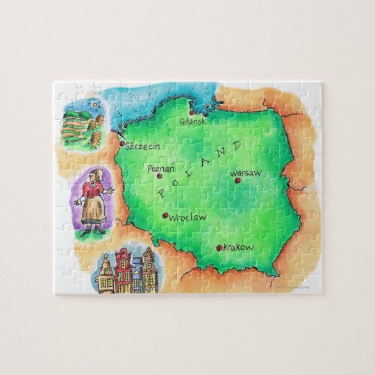 Map of Poland Jigsaw Puzzle | Zazzle.com