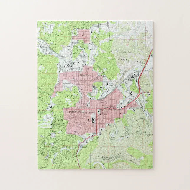 Map of Prescott Arizona (1973) Jigsaw Puzzle | Zazzle
