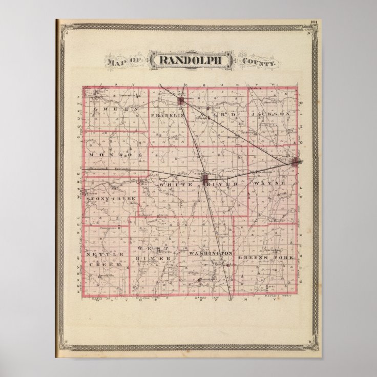 Map of Randolph County Poster | Zazzle