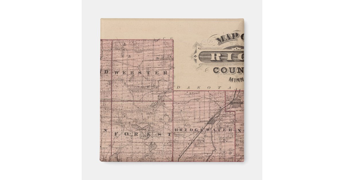 Map of Rice County, Minnesota Magnet | Zazzle
