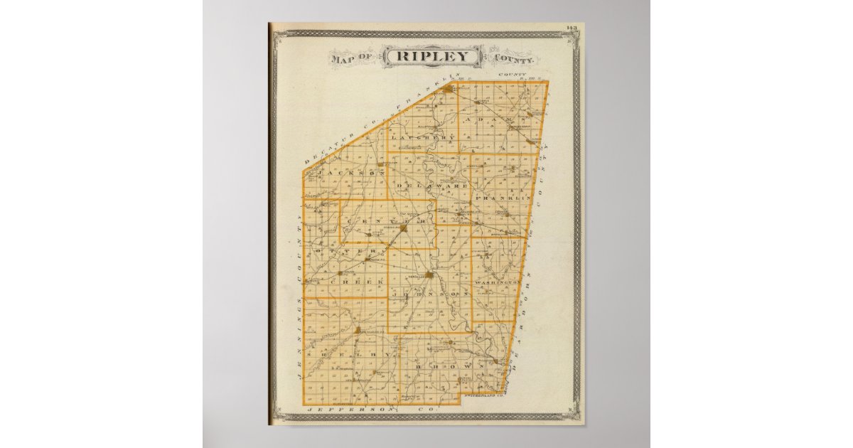 Map of Ripley County Poster | Zazzle