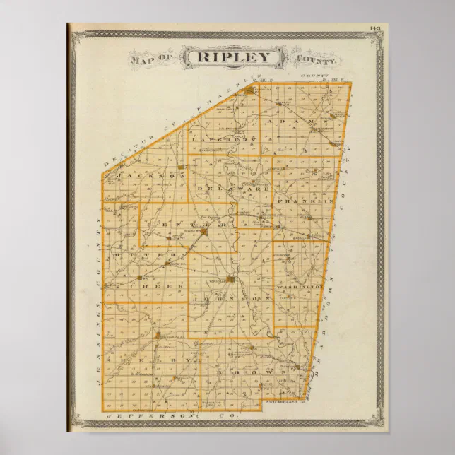 Map of Ripley County Poster | Zazzle