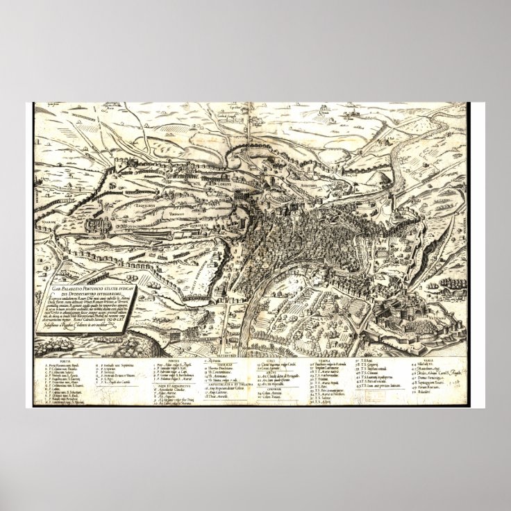 Map of Rome during the Renaissance Poster | Zazzle