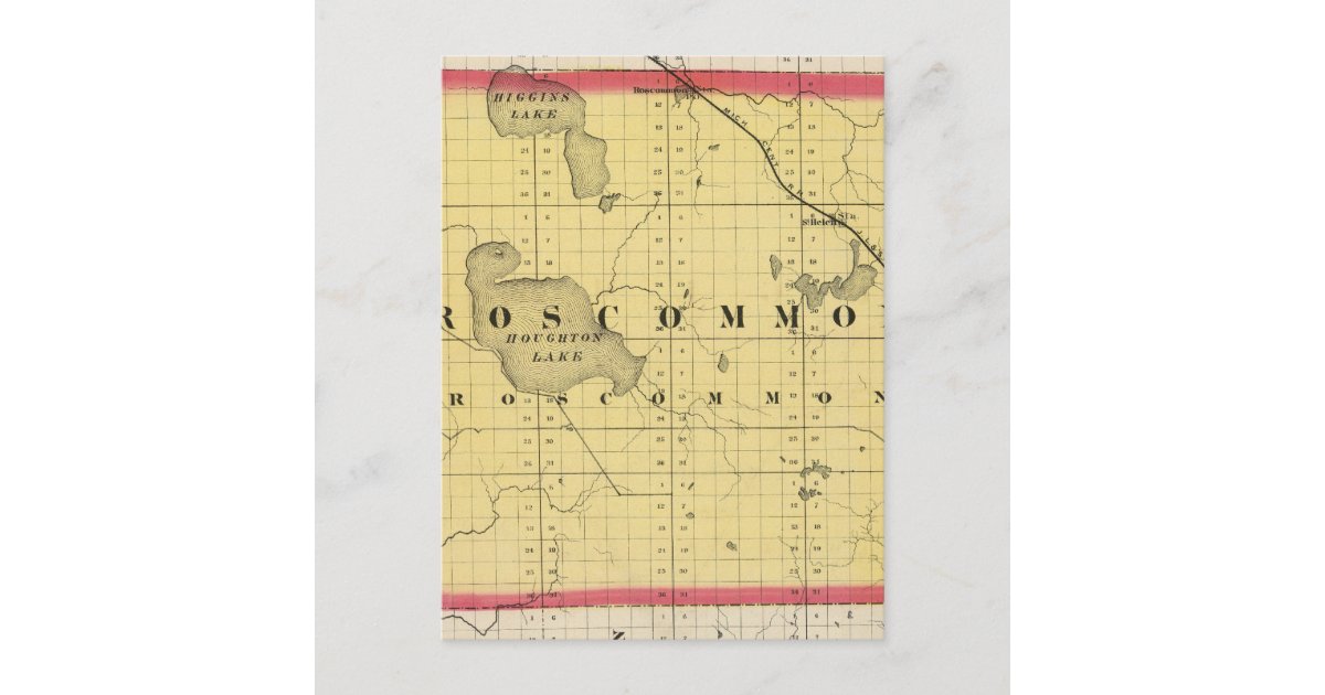 Map of Roscommon County, Michigan Postcard | Zazzle