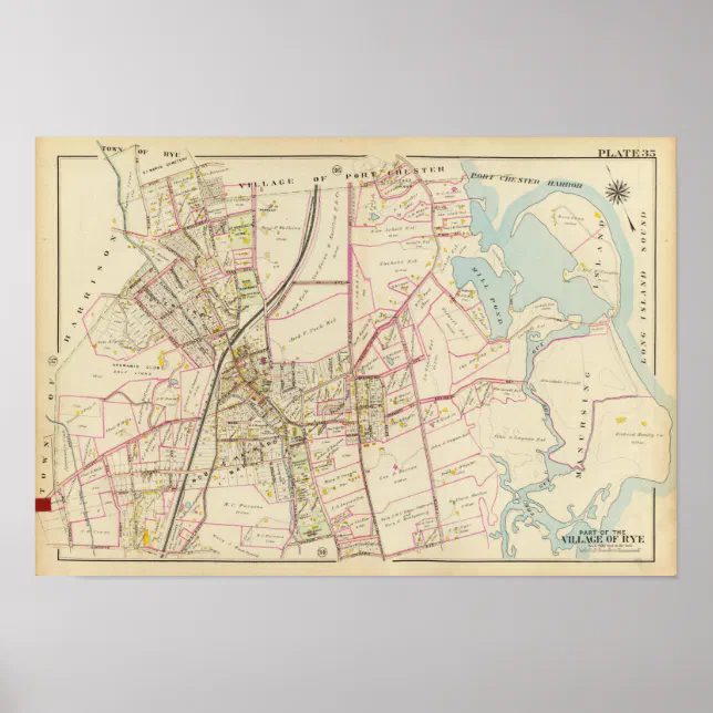 Map of Rye, New York Poster | Zazzle