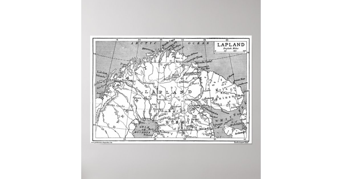 Map of Sapmi (1906) Poster | Zazzle