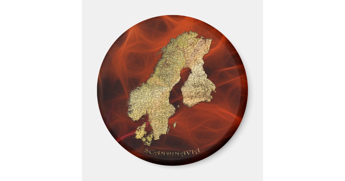 Map of Scandinavia Cartography Magnet | Zazzle