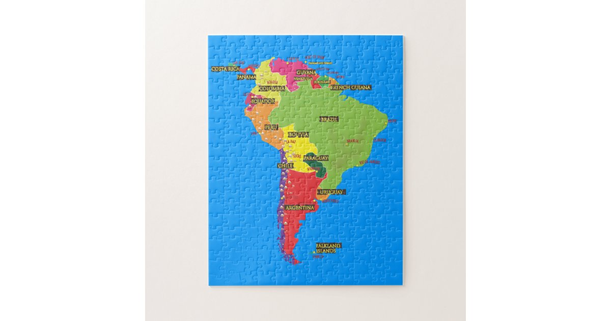 Map of South america Jigsaw Puzzle | Zazzle
