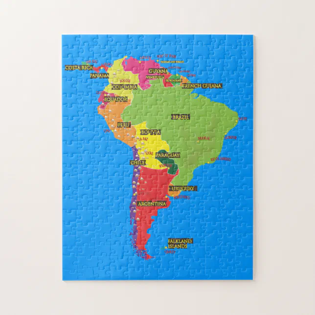 Map of South america Jigsaw Puzzle | Zazzle