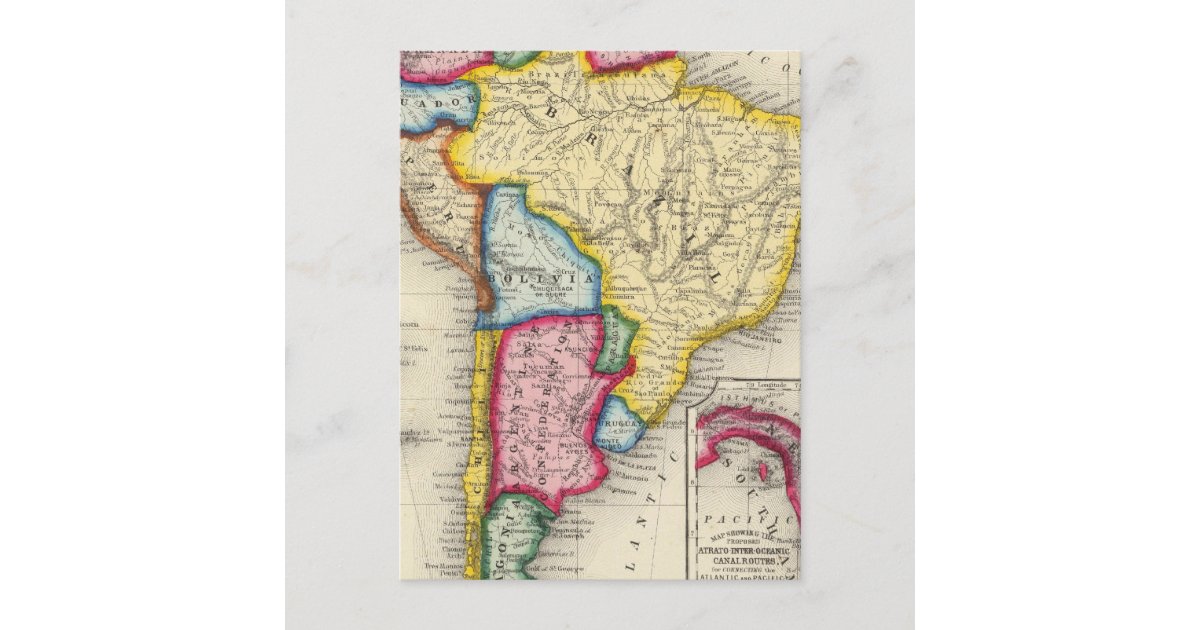 Map Of South America Postcard | Zazzle