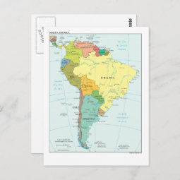Map of South- America Postcard | Zazzle