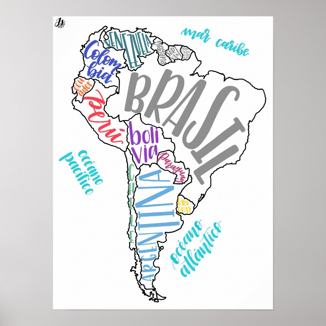 Map of South America Poster | Zazzle
