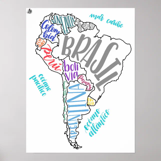 Map of South America Poster | Zazzle