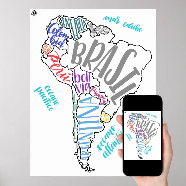 Map of South America Poster | Zazzle