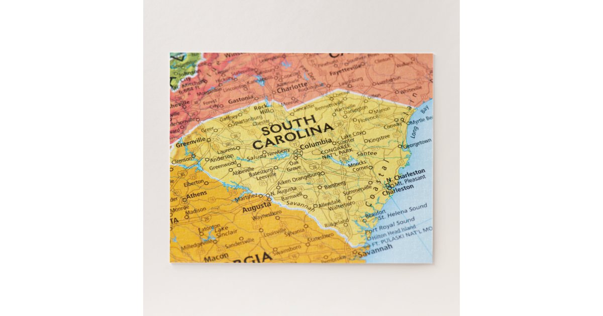 Map of South Carolina Jigsaw Puzzle | Zazzle