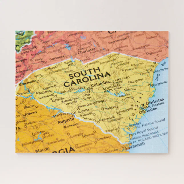Map of South Carolina Jigsaw Puzzle | Zazzle