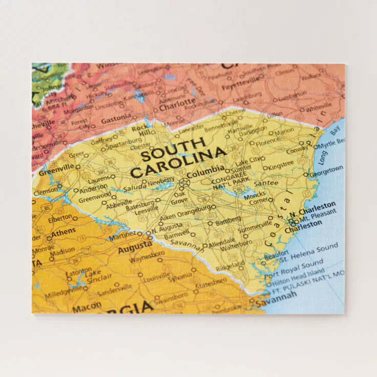 Map of South Carolina Jigsaw Puzzle | Zazzle