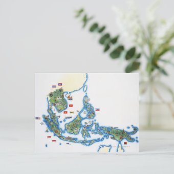 Map of southeastern Asia Postcard | Zazzle