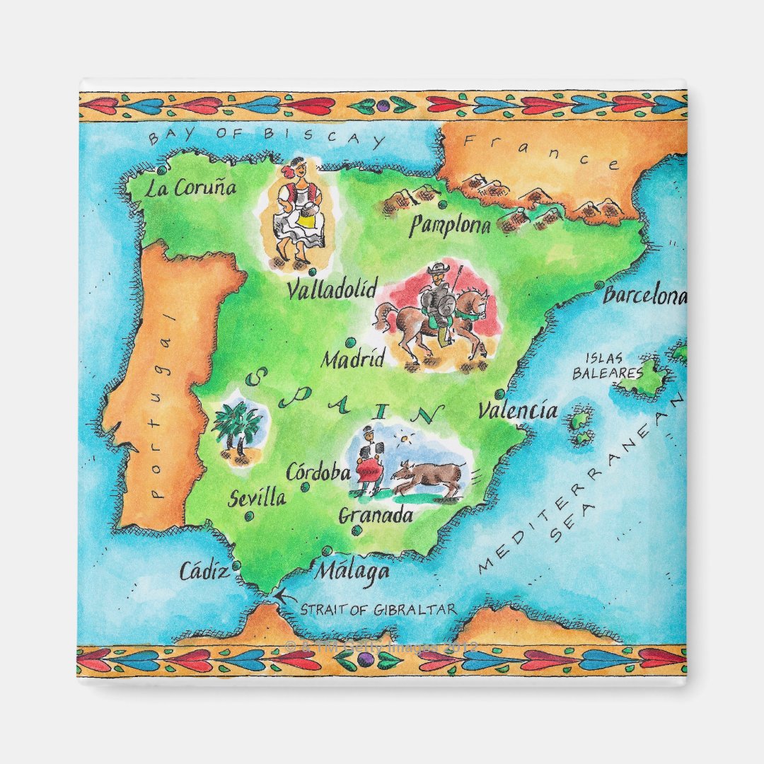Map of Spain Magnet | Zazzle