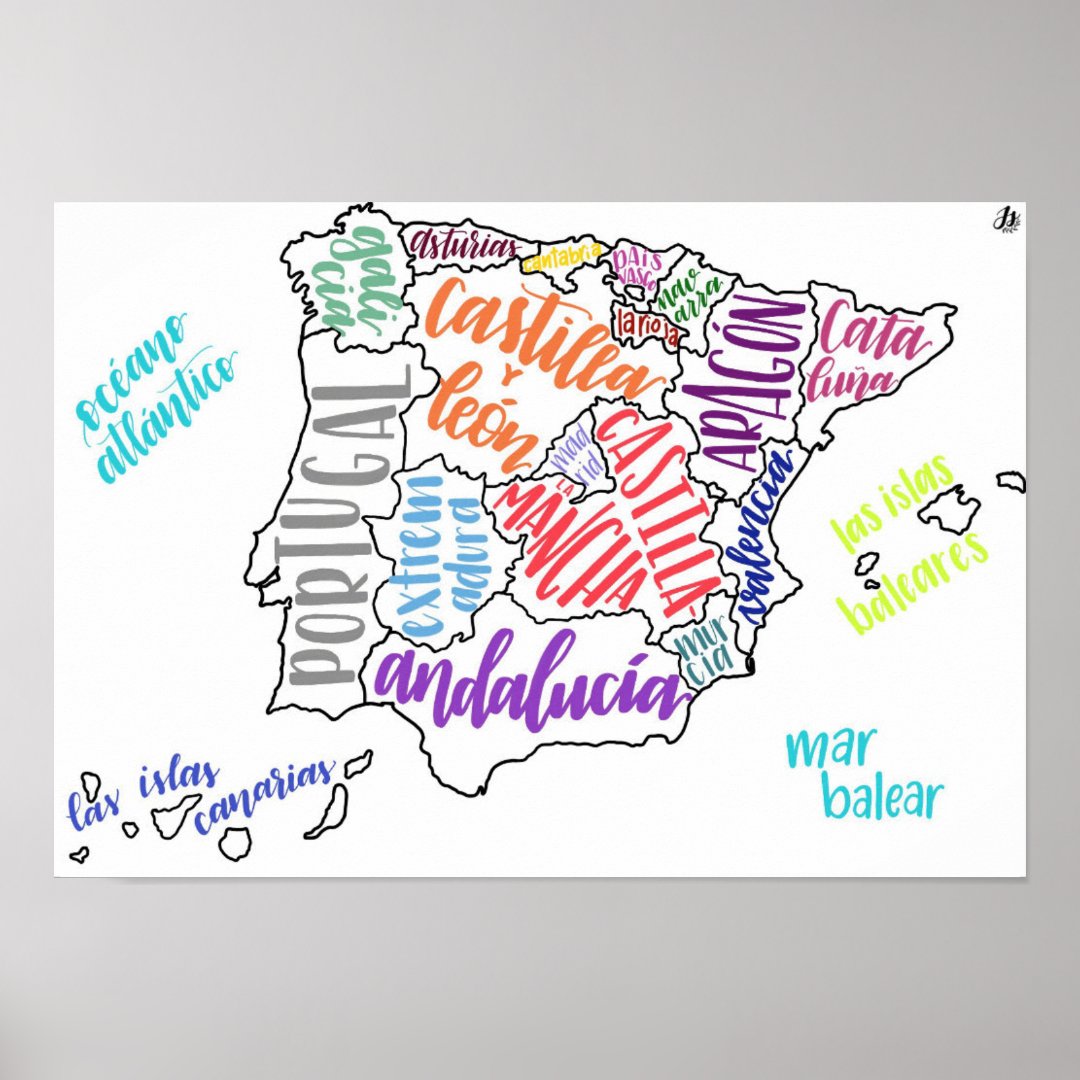 Map of Spain Poster | Zazzle