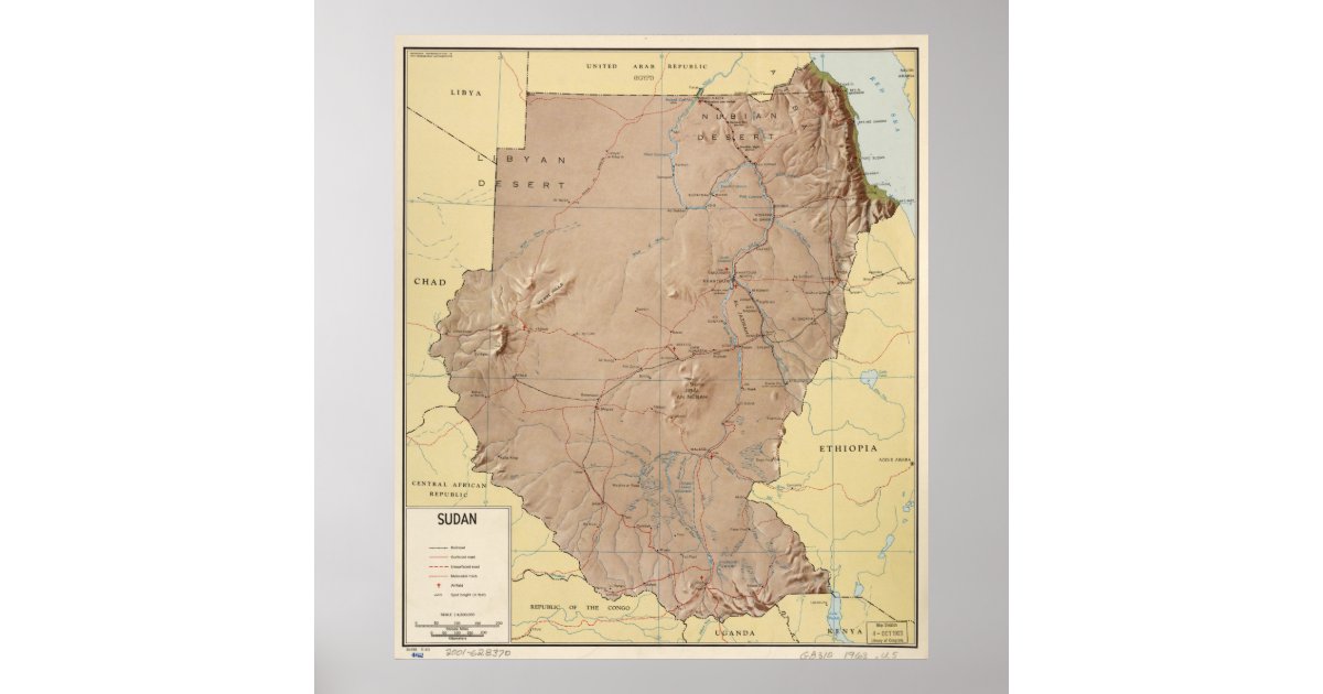 Map of Sudan (1963) Poster | Zazzle