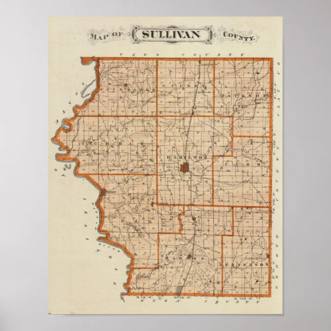 Map of Sullivan County Poster | Zazzle