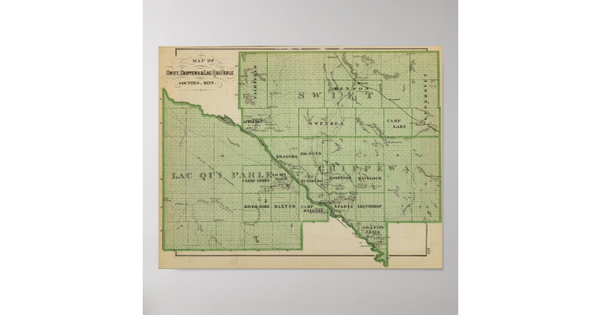 Map of Swift, Minnesota Poster | Zazzle