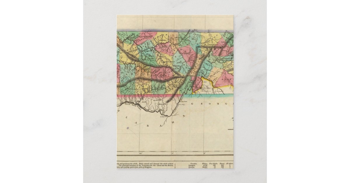 Map Of Tennessee Postcard | Zazzle
