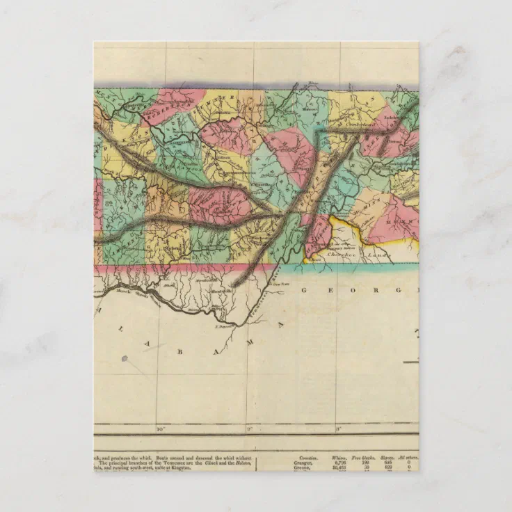 Map Of Tennessee Postcard | Zazzle