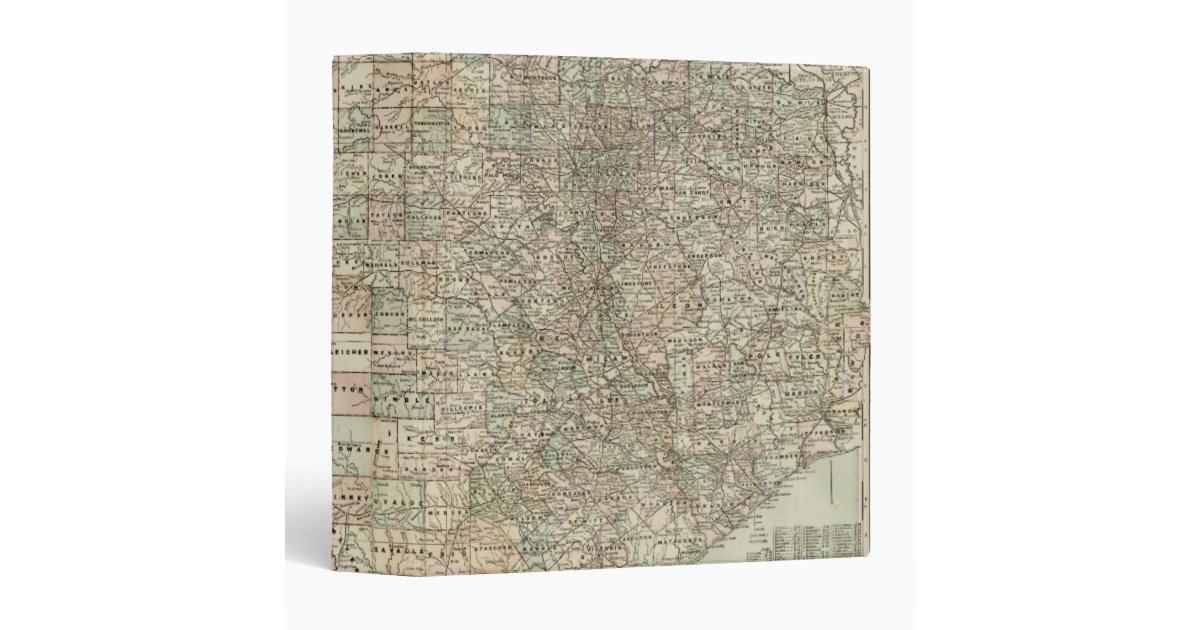 Map of Texas with County Borders Binder | Zazzle