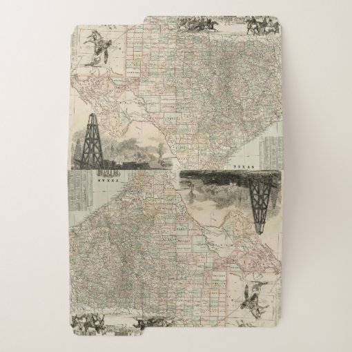 Map of Texas with County Borders File Folder | Zazzle