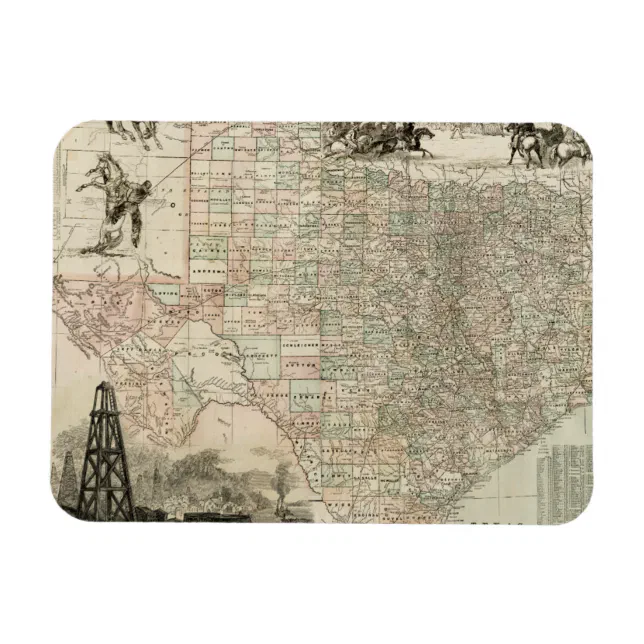 Map of Texas with County Borders Magnet | Zazzle