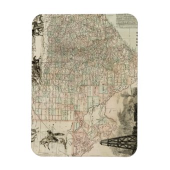 Map of Texas with County Borders Magnet | Zazzle