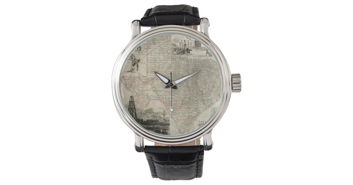 Map of Texas with County Borders Watch | Zazzle