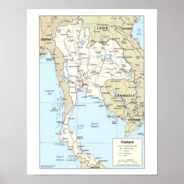 Map of Thailand Poster | Zazzle