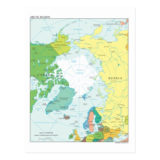 Map of the Arctic Region Postcard | Zazzle.com