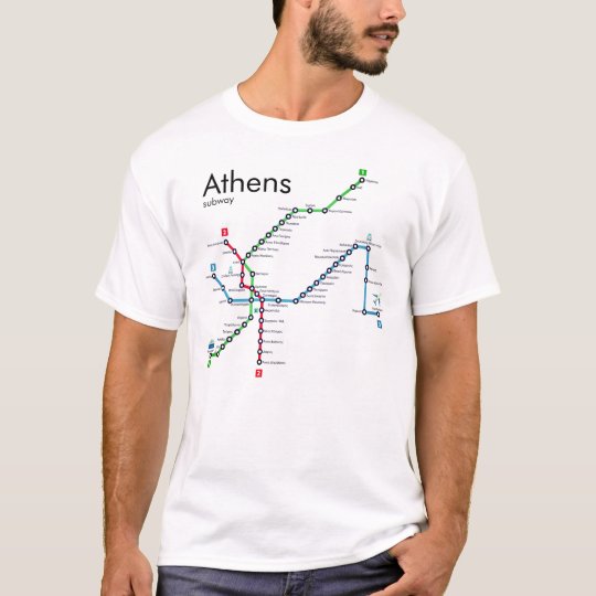 Map of the Athens Metro T-Shirt | Zazzle.com