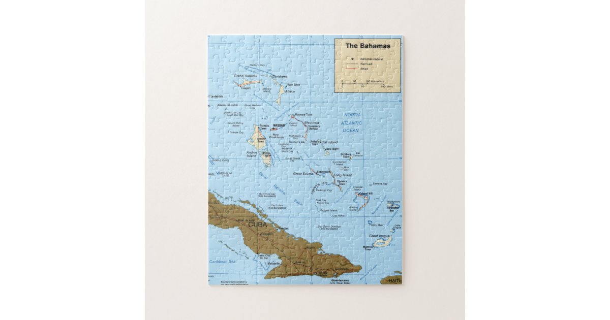 Map of The Bahamas (1986) Jigsaw Puzzle | Zazzle