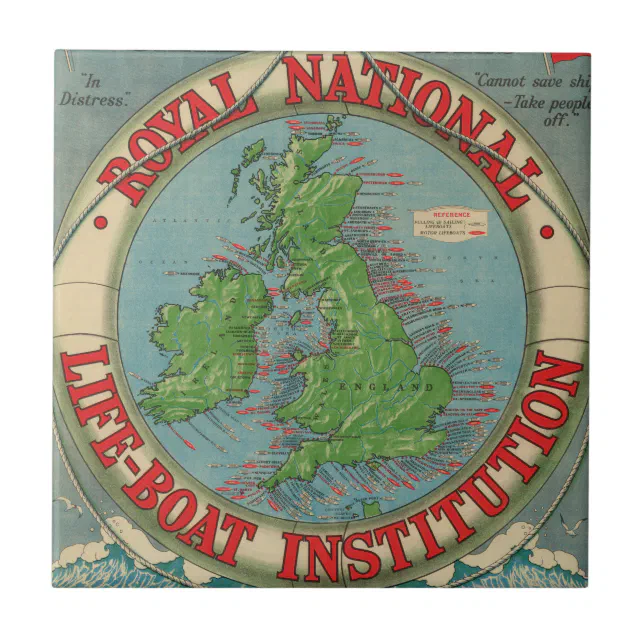 Map of the British Isles - Life-Boat Chart Ceramic Tile | Zazzle