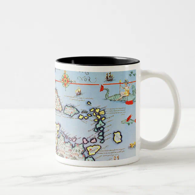 Map of the Caribbean islands Two-Tone Coffee Mug | Zazzle