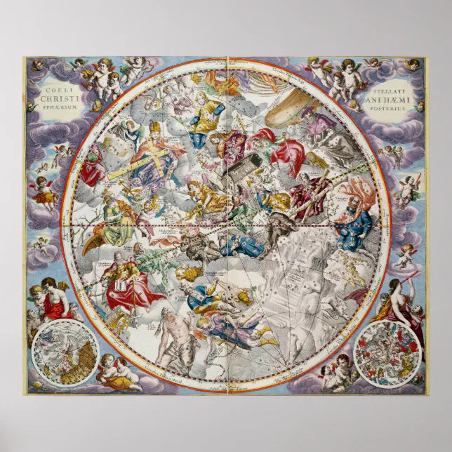 Map of the Christian Constellations as depicted Poster | Zazzle