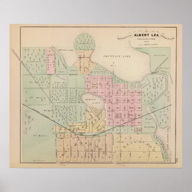 Map of the City of Albert Lea, Minnesota Poster | Zazzle