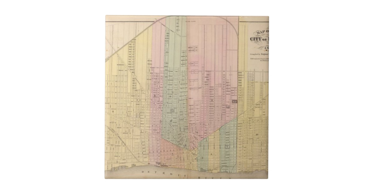Map of the City of Detroit Tile | Zazzle