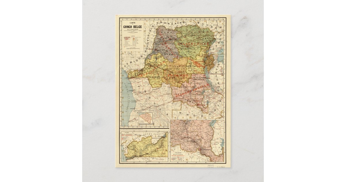 Map of the Congo, Africa (1896) Postcard | Zazzle