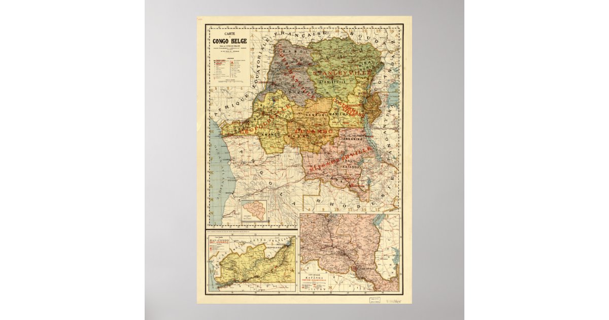 Map of the Congo, Africa (1896) Poster | Zazzle