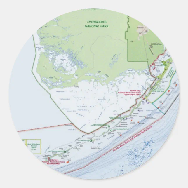 Map of the Florida Keys Classic Round Sticker | Zazzle